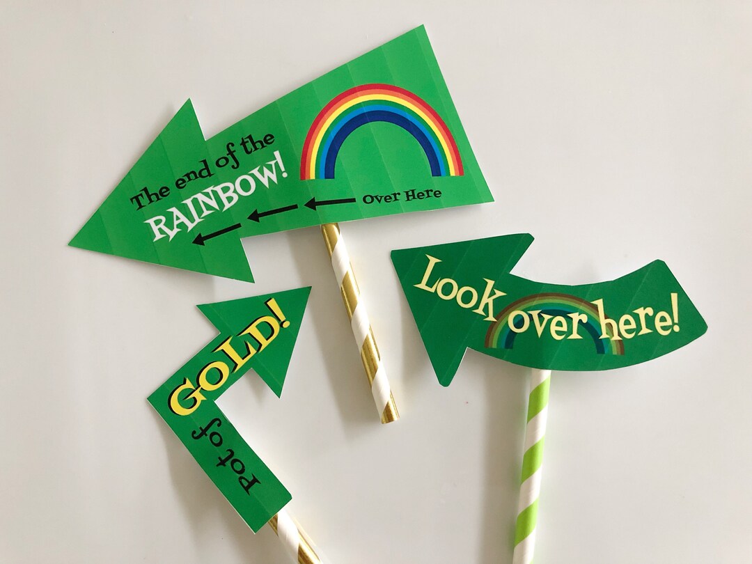 Leprechaun Trap Printables - Signs, Arrows, Clovers - Etsy