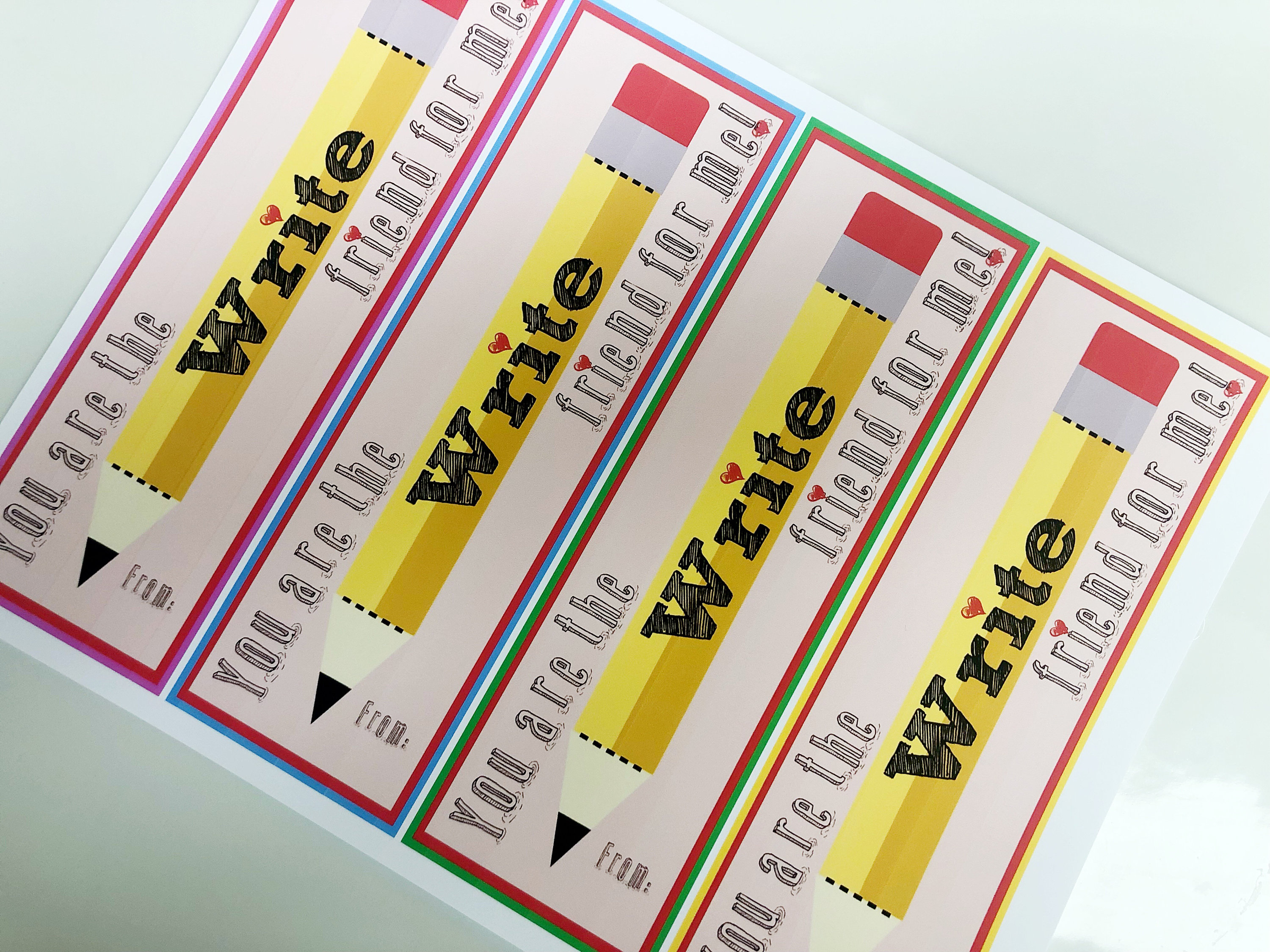 Pencil Printable Valentine you Are the Write Friend for Me - Etsy