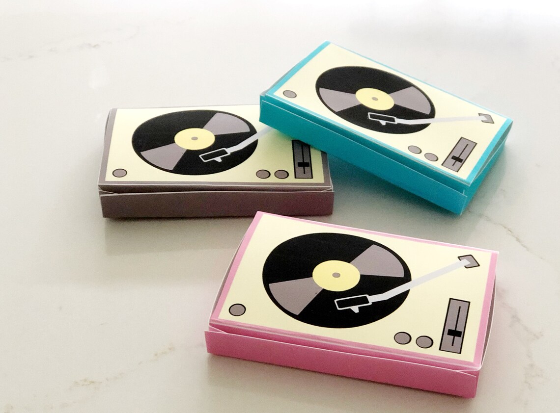 3 Record Player Printable Gift Card Holders - Etsy