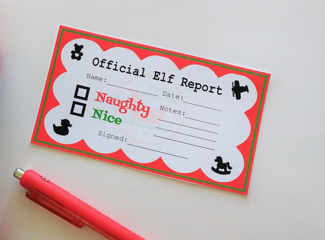 Official Elf Report Printable Santa Naughty Nice Report - Etsy