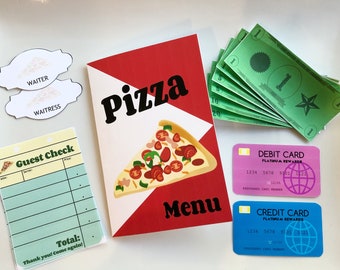 Personalized Pretend Play Pizza Menu, Pretend Pizza Parlor Menu ...