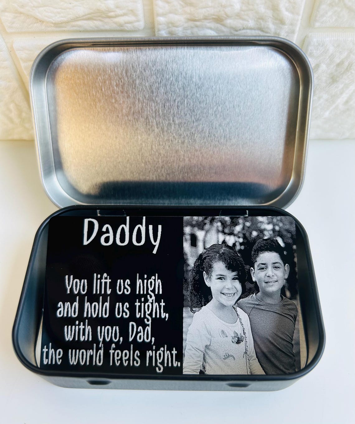 Photo Wallet Metal Wallet Card Insert Laser Engraved Personalized ...