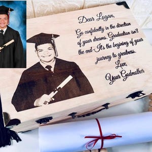 Laser Engraved Photo Graduation Keepsake Wooden Box - Etsy