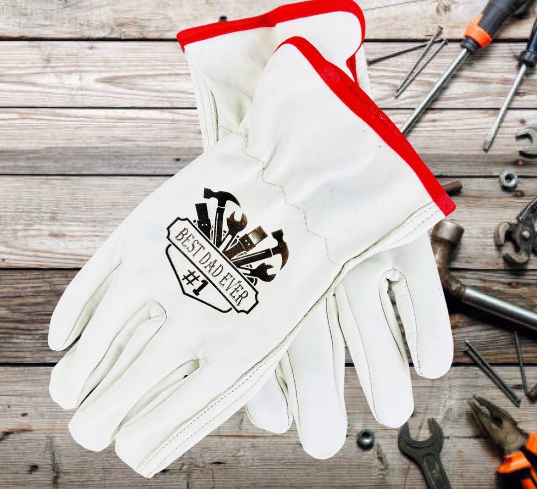 Personalized Leather Work Gloves Laser Engraved Work Gloves Dad Gifts ...