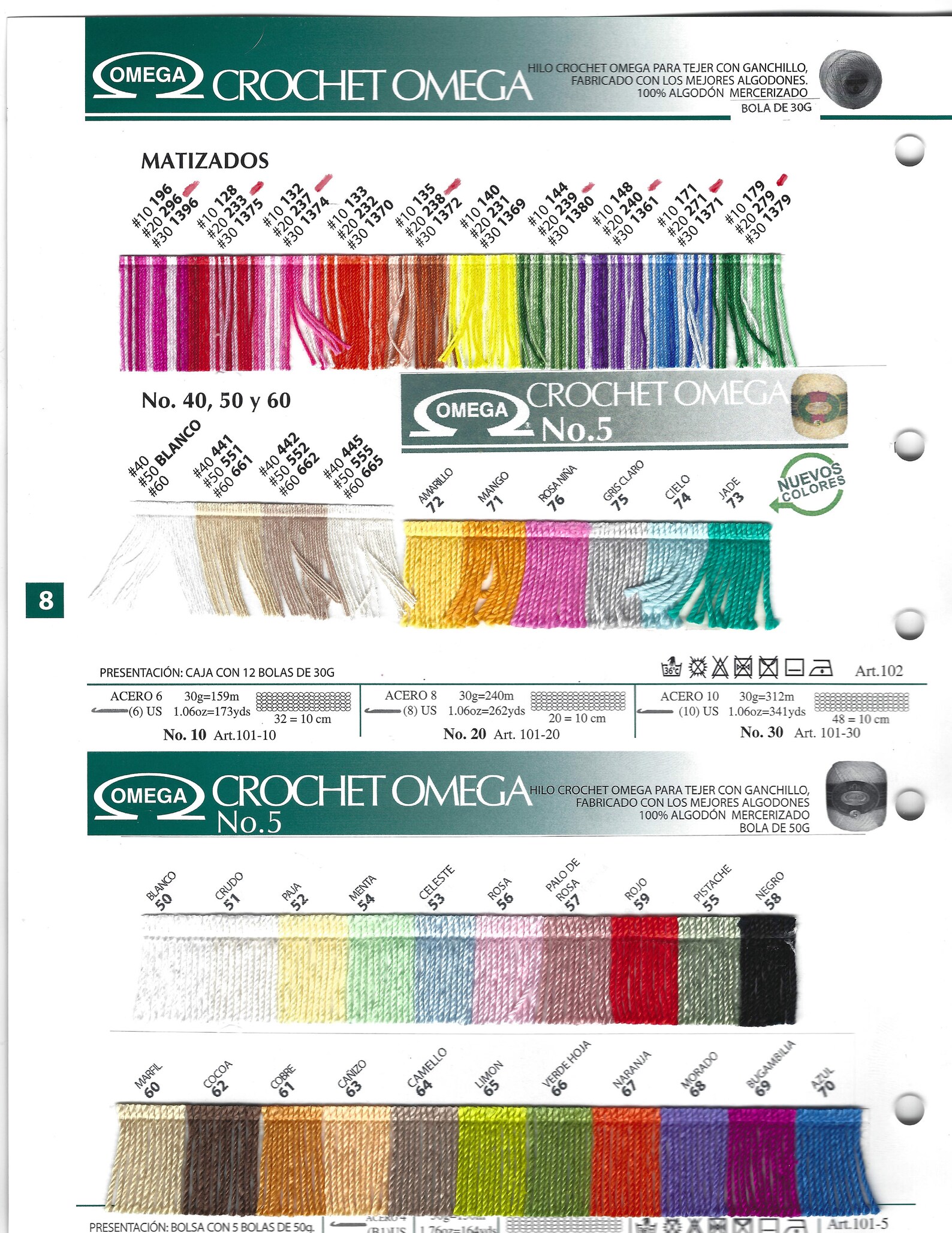 Omega Crochet Cotton Thread #20 - 6 Balls - Etsy