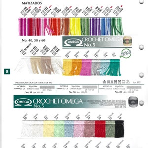 Omega Crochet Cotton Thread #20 - 6 Balls - Etsy