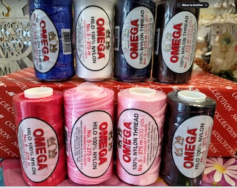 Omega Nylon 2 Crochet Nylon Thread Various Colors to Choose From - Etsy