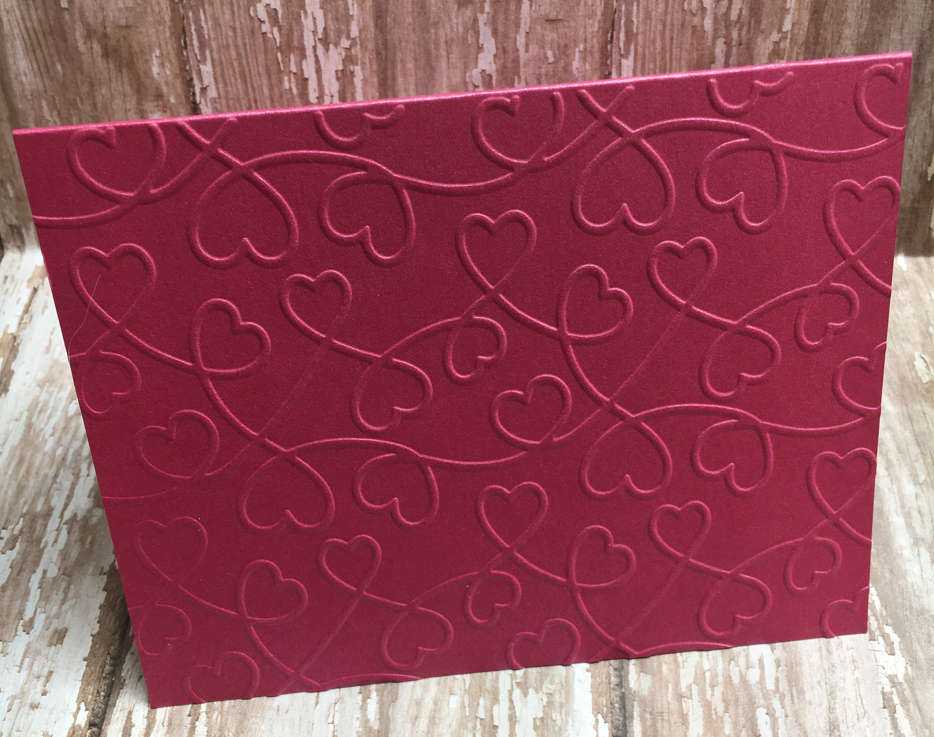 Pink Metallic Embossed Heart Note Card Set set of 8 5.5 by - Etsy