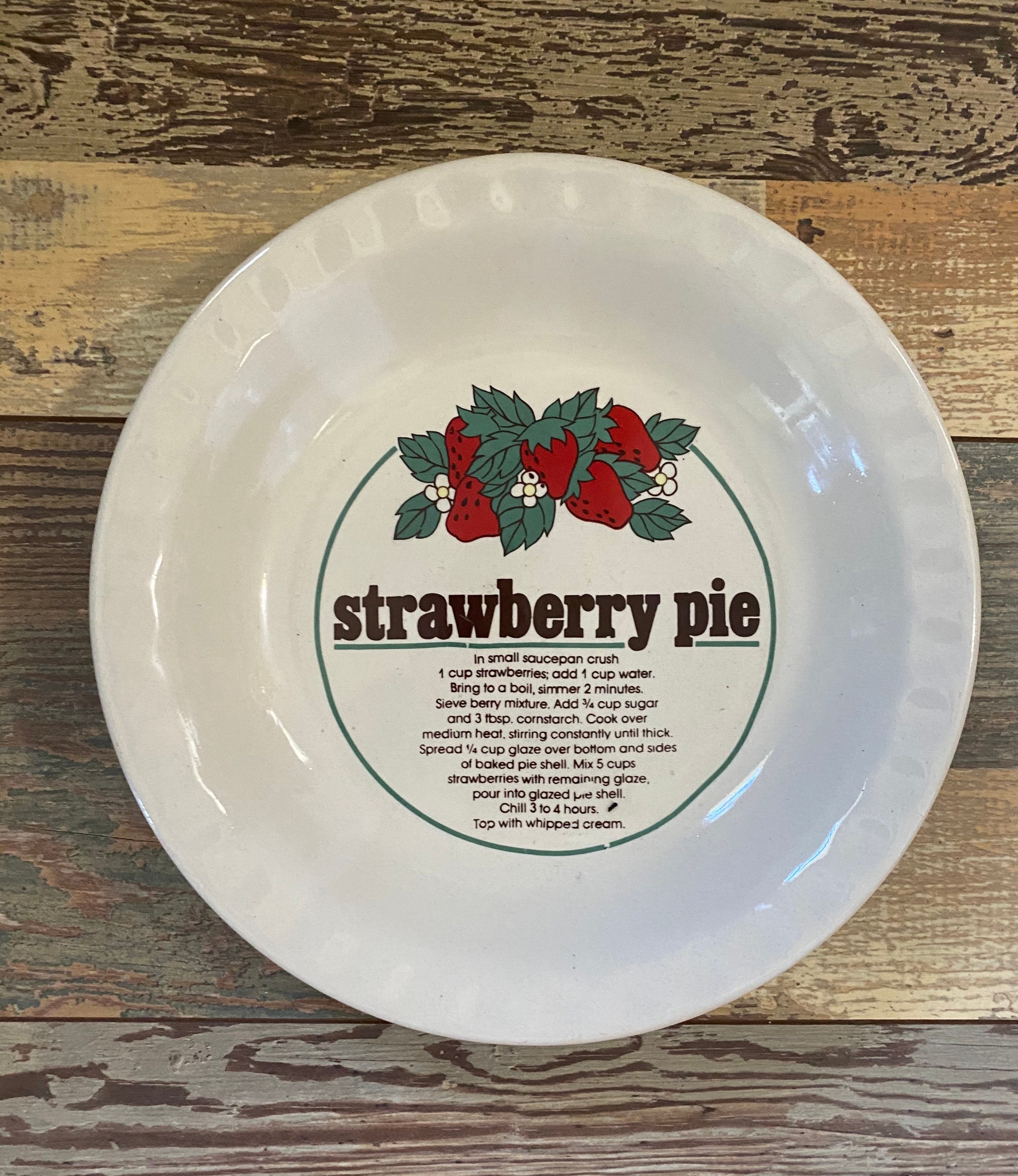 Vintage Strawberry Pie Plate With Recipe 1980s With Bar Code - Etsy