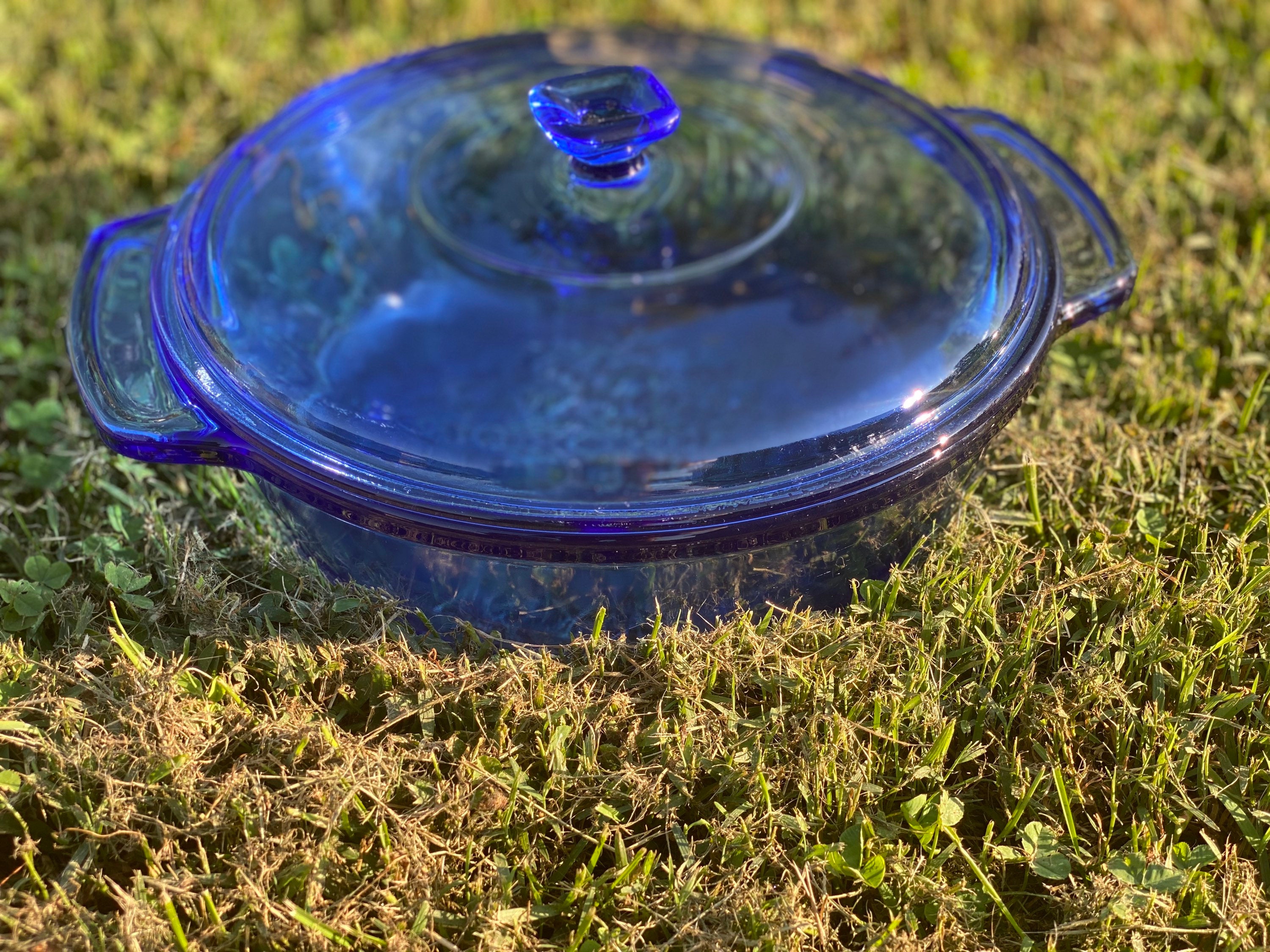 Vintage Anchor Hocking Blue 2 Quart Casserole Dish Covered - Etsy