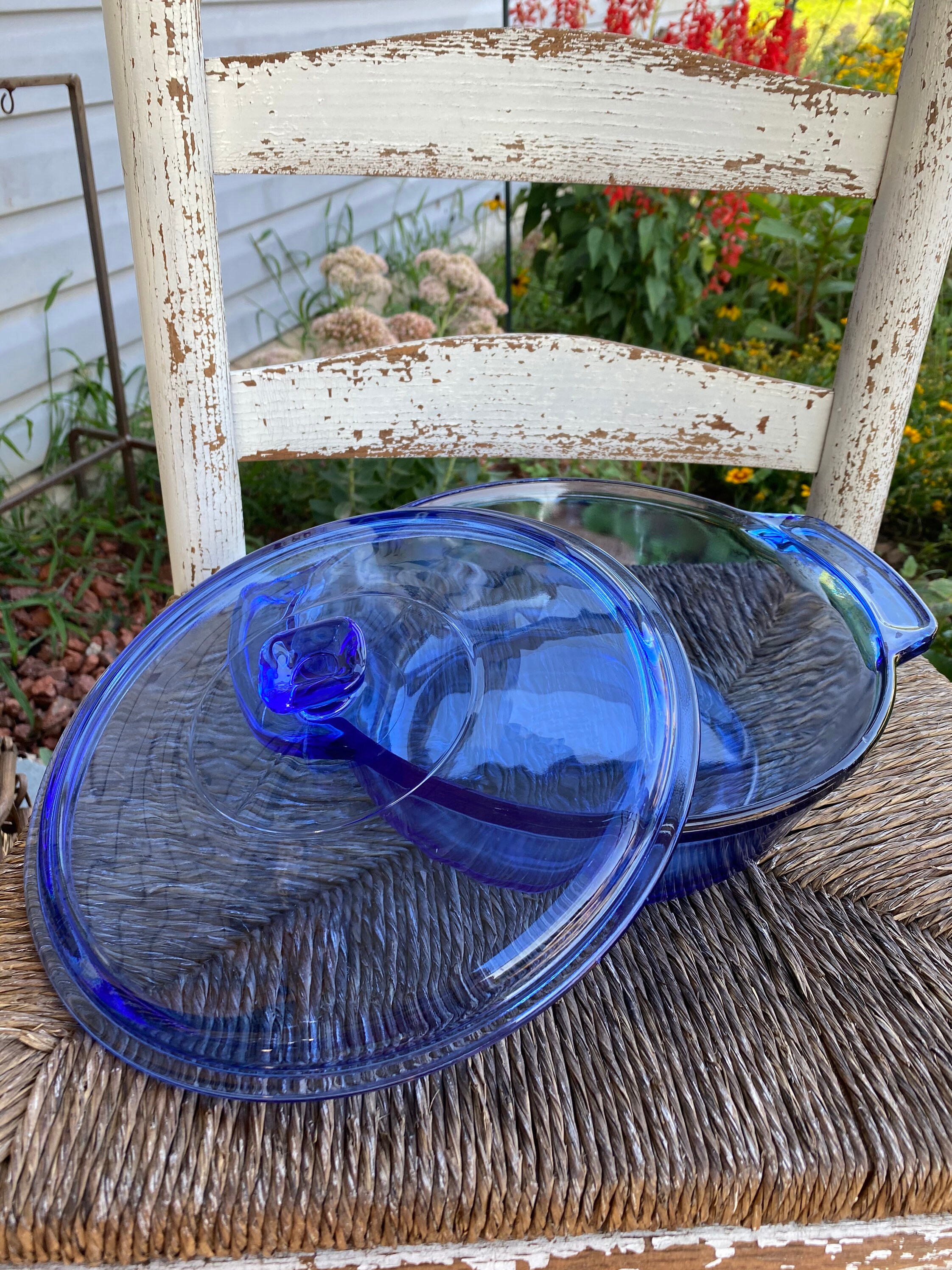 Vintage Anchor Hocking Blue 2 Quart Casserole Dish Covered - Etsy
