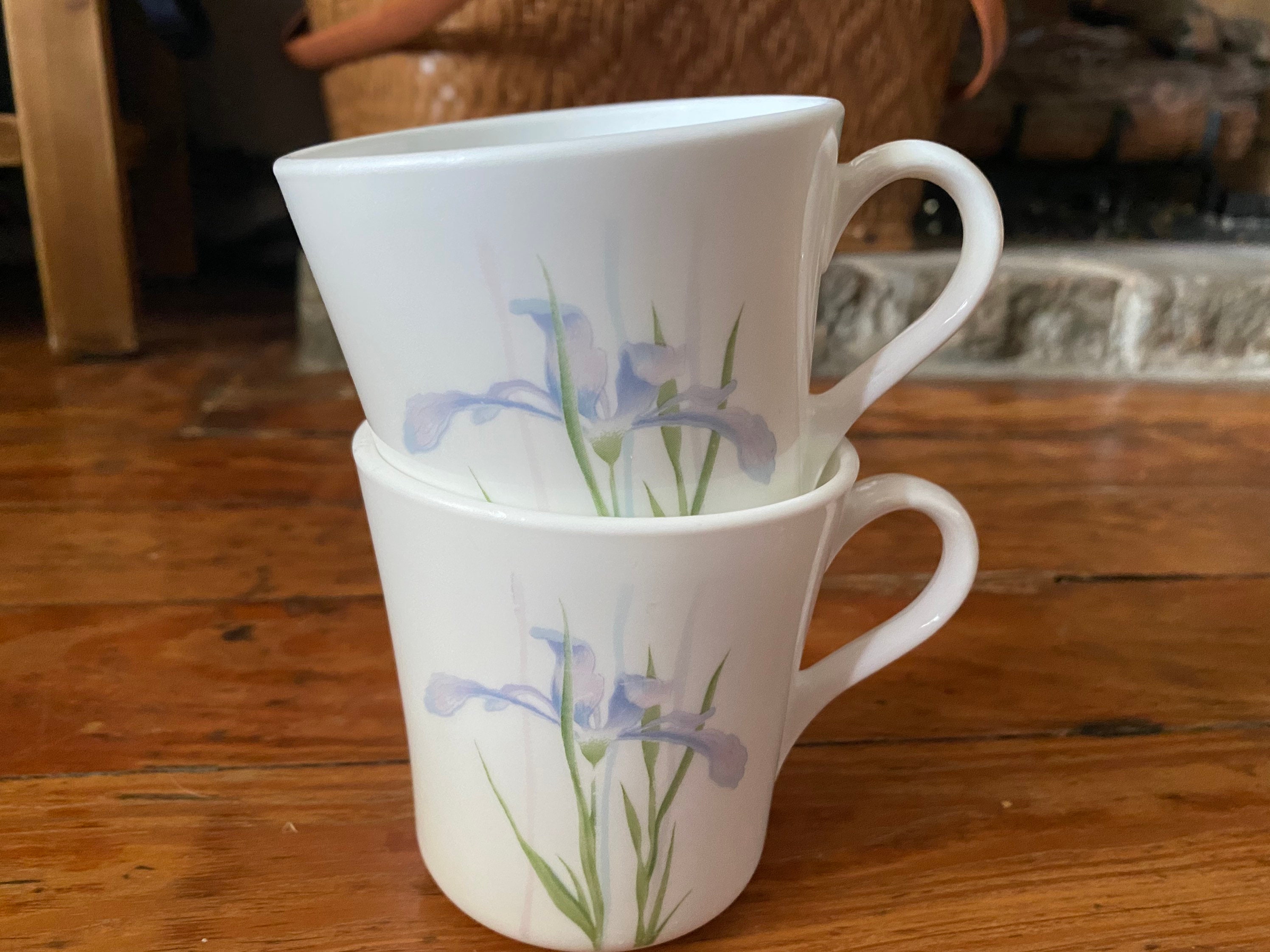 Corning Tea/coffee Mugs Made in the USA, Iris Pattern Made in the 1980 ...