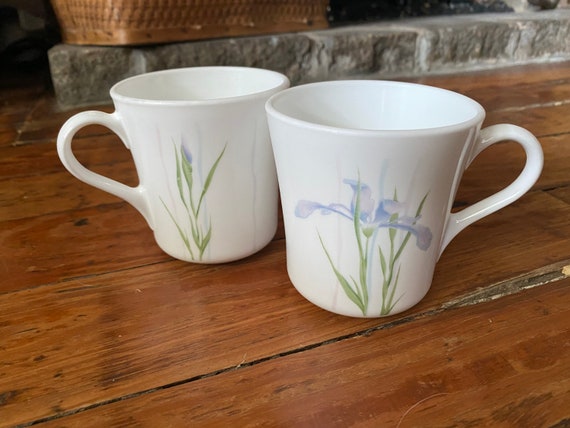 Corning Tea/coffee Mugs Made in the USA Iris Pattern Made in - Etsy