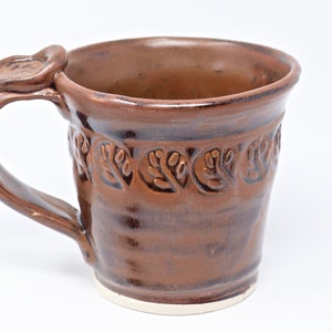 10 Oz. Deep Brown Mugs With Hand-carved Decorations - Etsy