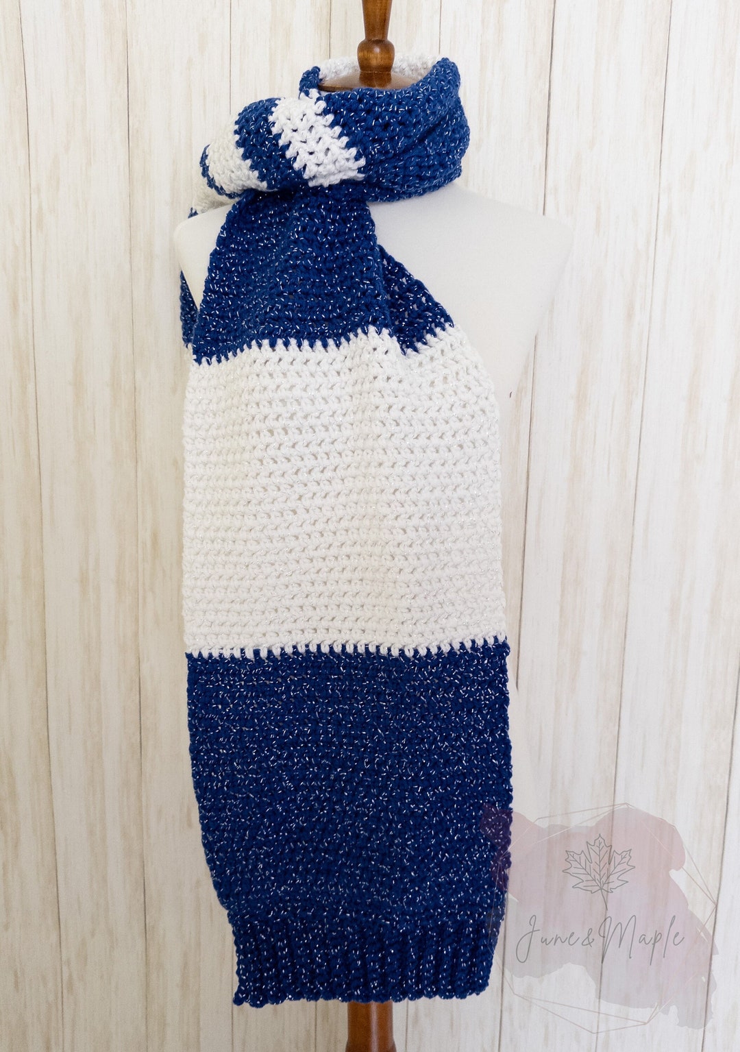 Handmade Royal Blue Sparkle Scarf, Soft Warm Winter Acrylic Yarn - Etsy