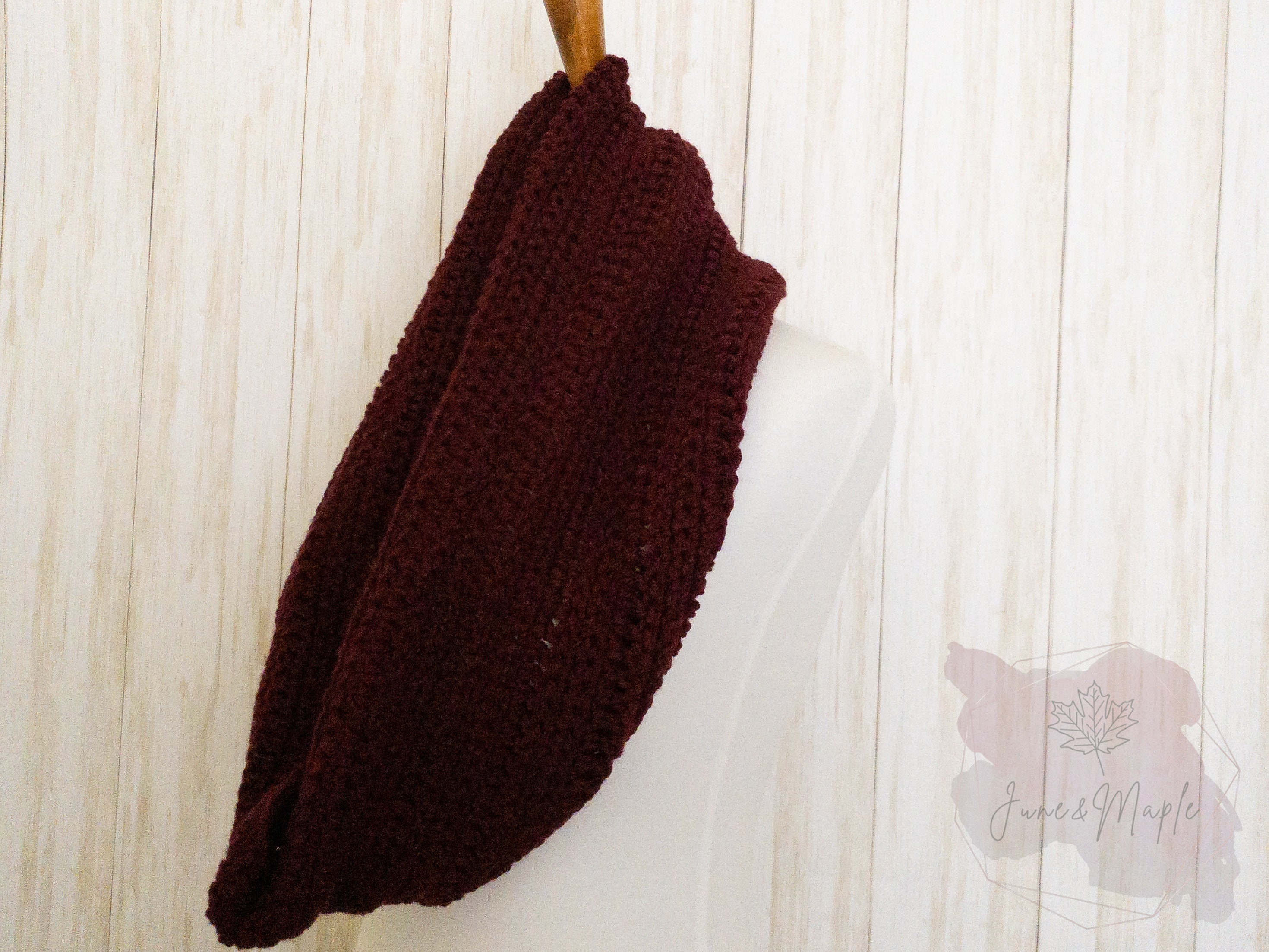 Maroon Cowl Scarf, Chunky Maroon Scarf, Maroon Infinity Scarf, Maroon ...