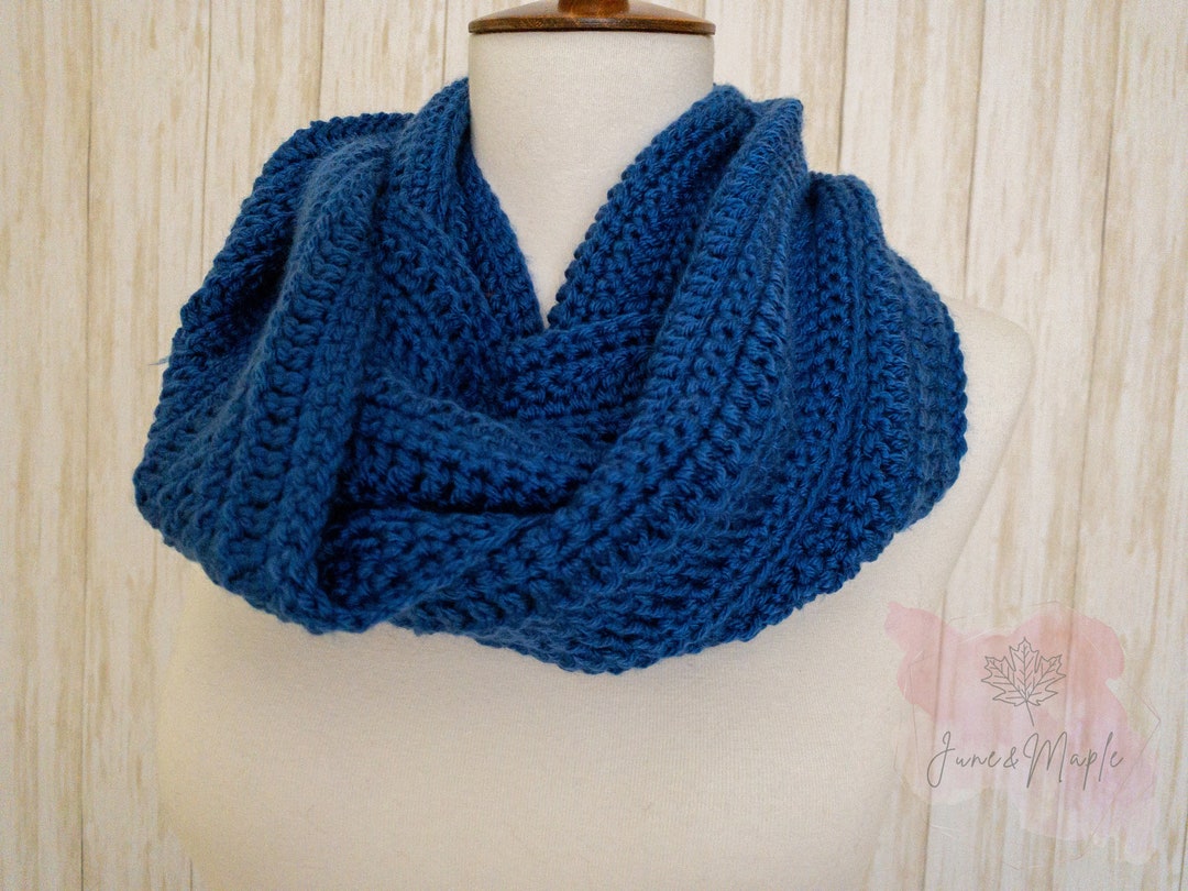 Royal Blue Infinity Scarf, Handmade Blue Scarf, Crochet Blue Circle ...