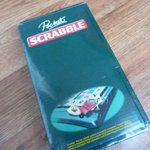 Vintage SEALED Pocket Scrabble Magnetic Set Hard Plastic Folding Case ...