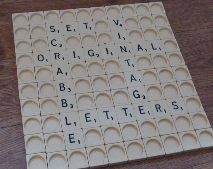 Complete Set of 100 Scrabble Letter Tiles Original Vintage Set by Spear ...