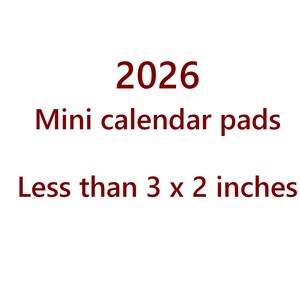 2026 Mini Calendar Tab (10, 20, 50 or 100 Pack) 12 Pages Stitched ...