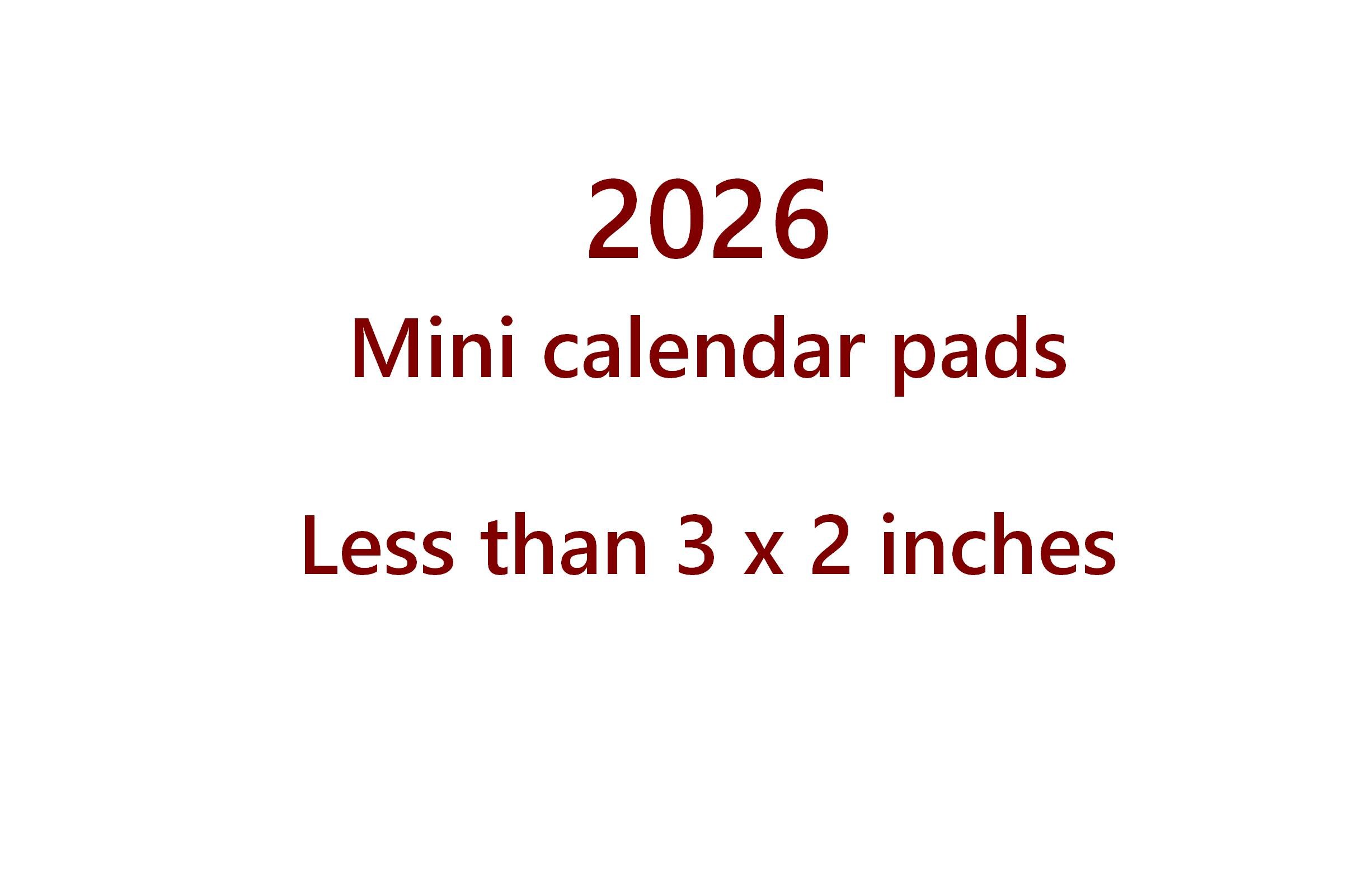 2026 Mini Calendar Tab (10, 20, 50 or 100 Pack) 12 Pages Stitched ...