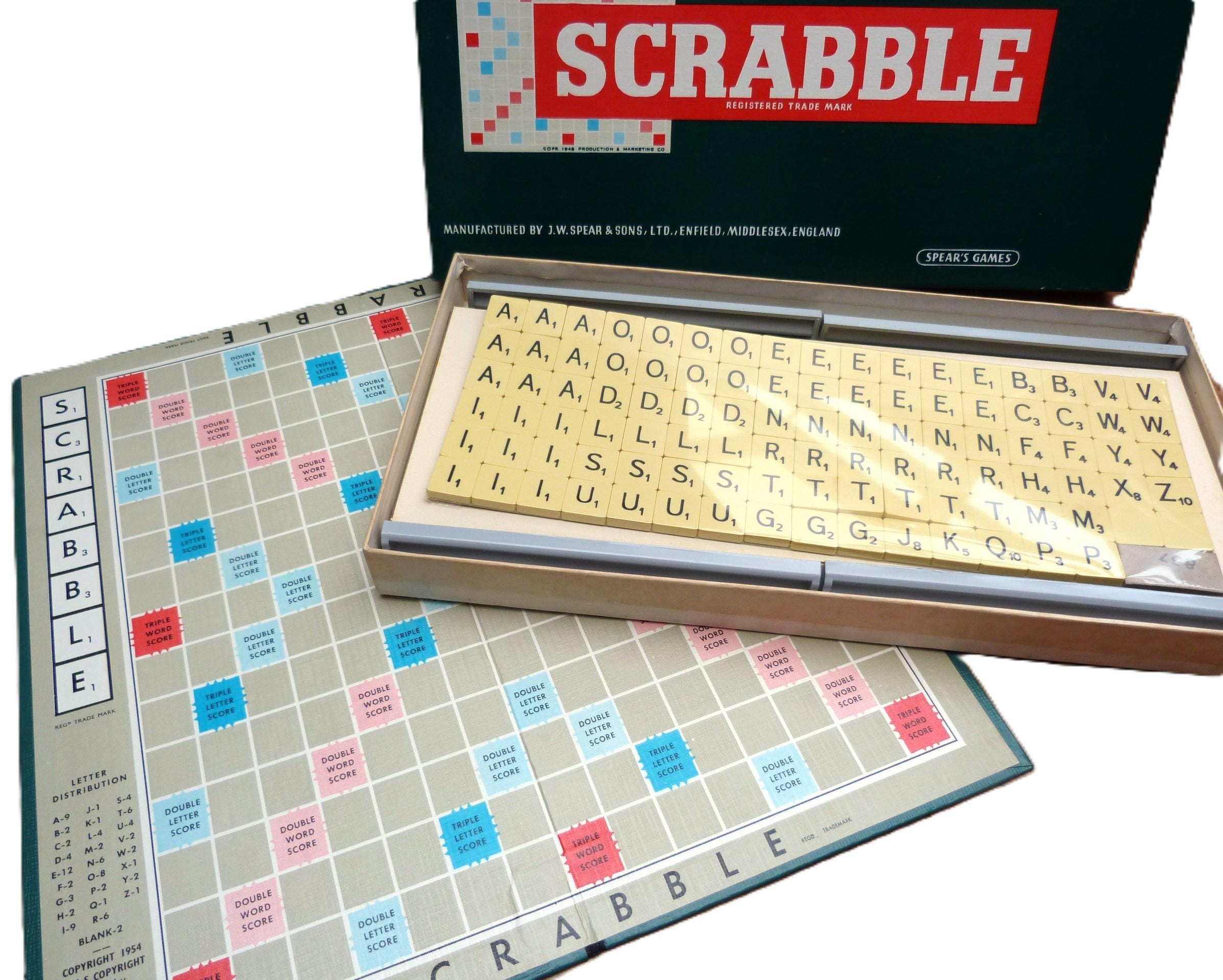 Vintage SEALED LETTERS Scrabble Set Complete Original Game by Spear's ...