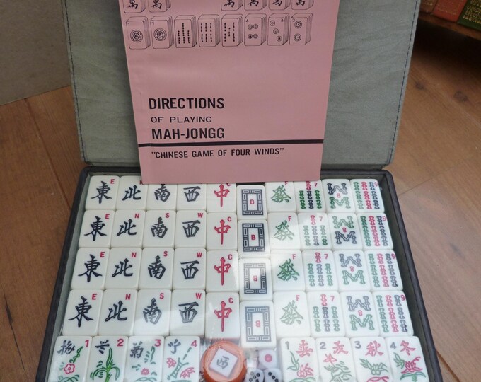 Vintage SEALED Mahjong Set in Carry Case Complete With 148 Pieces, Dice ...