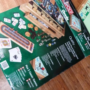 Unplayed Monopoly Cluedo Chess 7 Game Compendium in Large Wooden Case ...