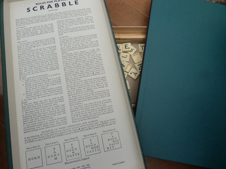 Vintage Scrabble Set Complete Original Game With Wooden - Etsy UK