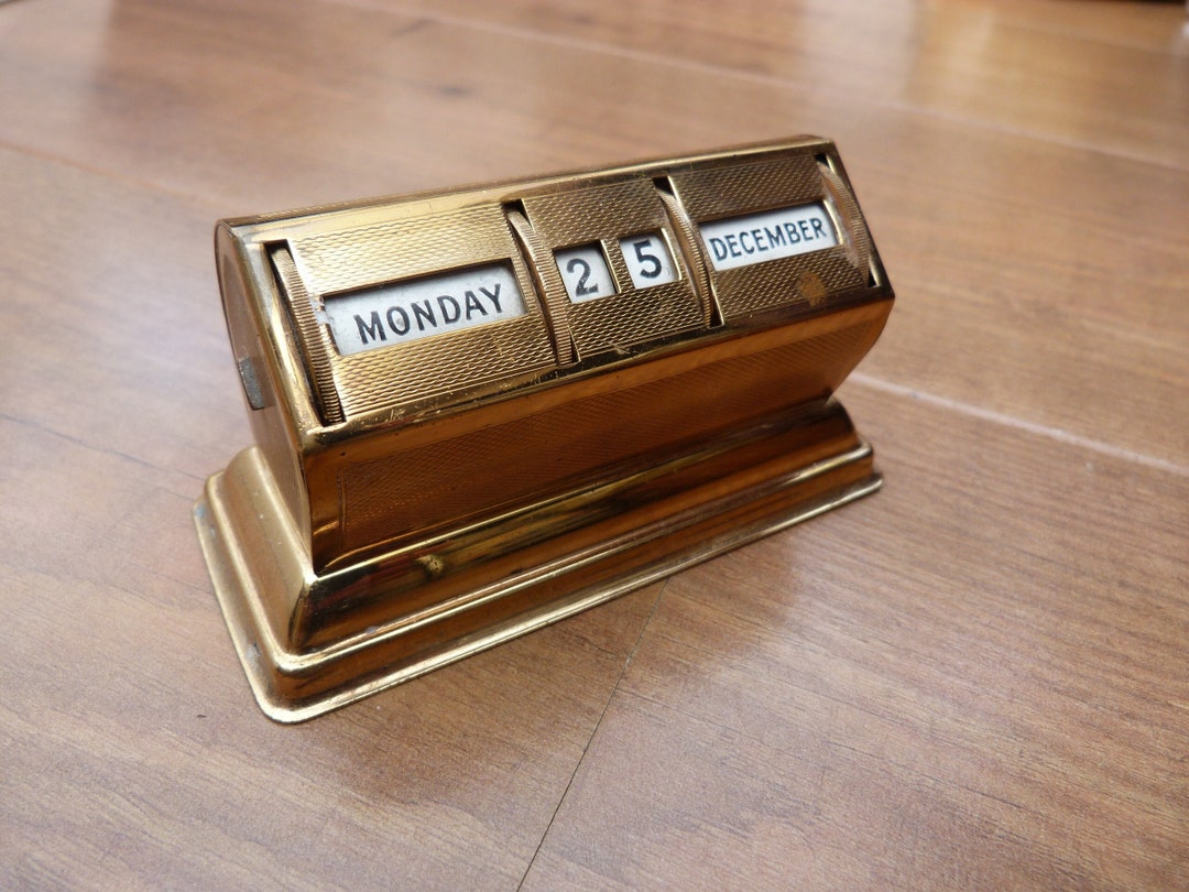 Vintage Perpetual Calendar Desk Calendar Brass/gold Colour - Etsy UK
