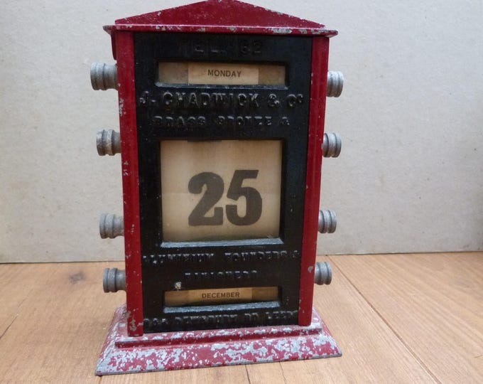 Antique Metal Perpetual Calendar Scrolling 8 Inch Desk Calendar ...