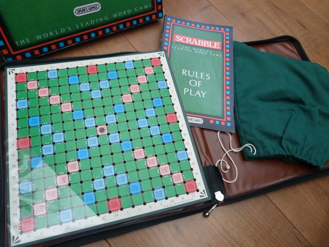 Vintage Travel Scrabble Set Peg Tiles and Board in Folding - Etsy
