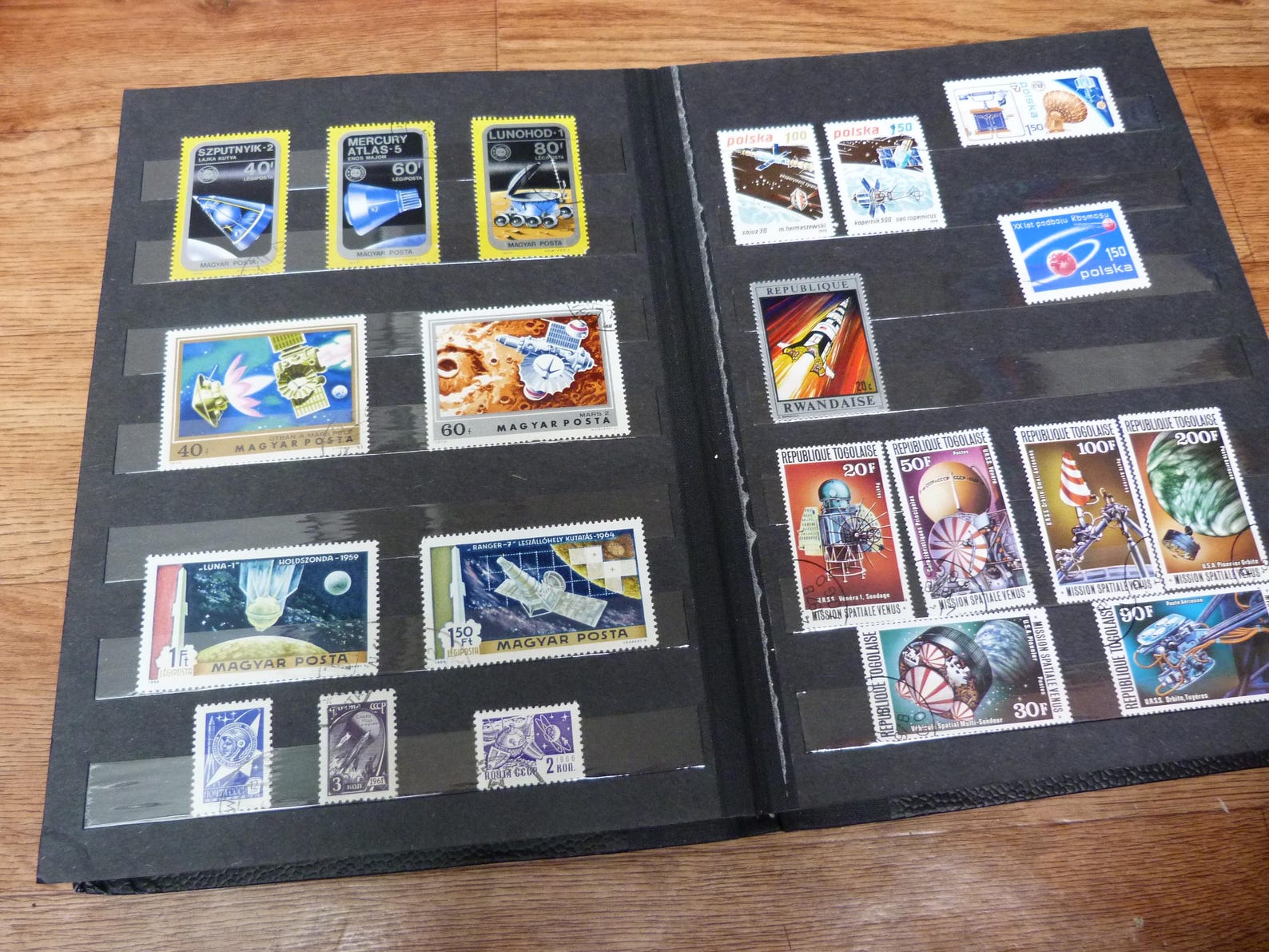 Space Stamp Album With 150 Astronaut Rocket Satellite Stamps in Stock ...