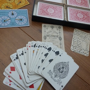 Antique Goodall Royal Game of Bezique Complete With 4 Decks Early ...