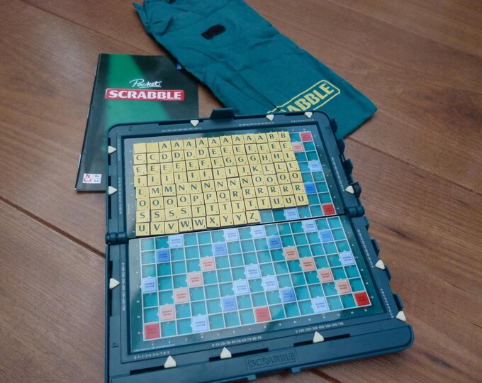 Vintage Pocket Scrabble Magnetic Set, Hard Plastic Folding Case Board ...