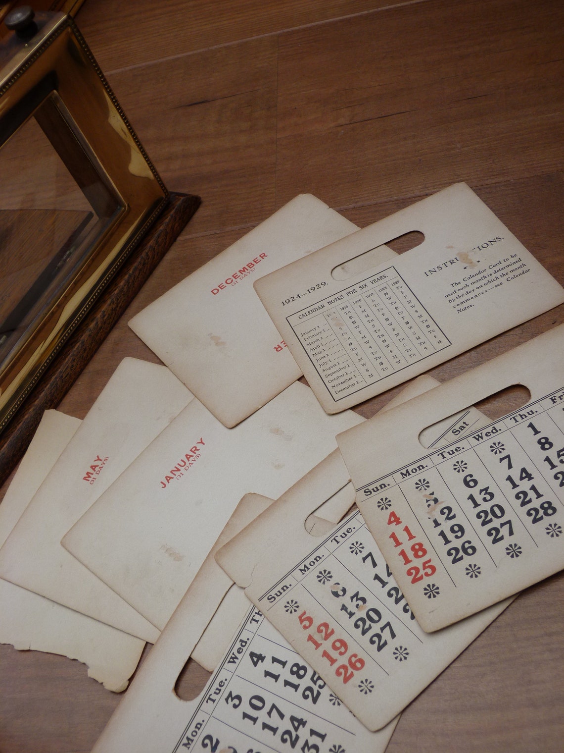 Vintage 1920s Perpetual Calendar Desk Calendar Oak and Metal - Etsy UK