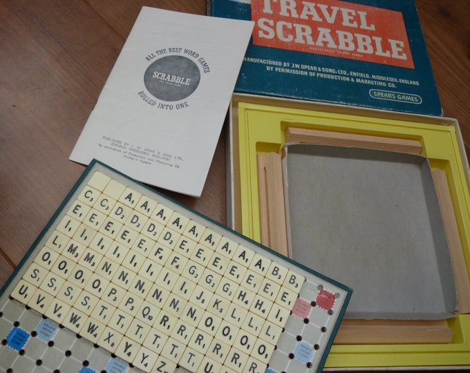 Vintage Travel Scrabble Set Peg Tiles and Board With Wooden - Etsy UK