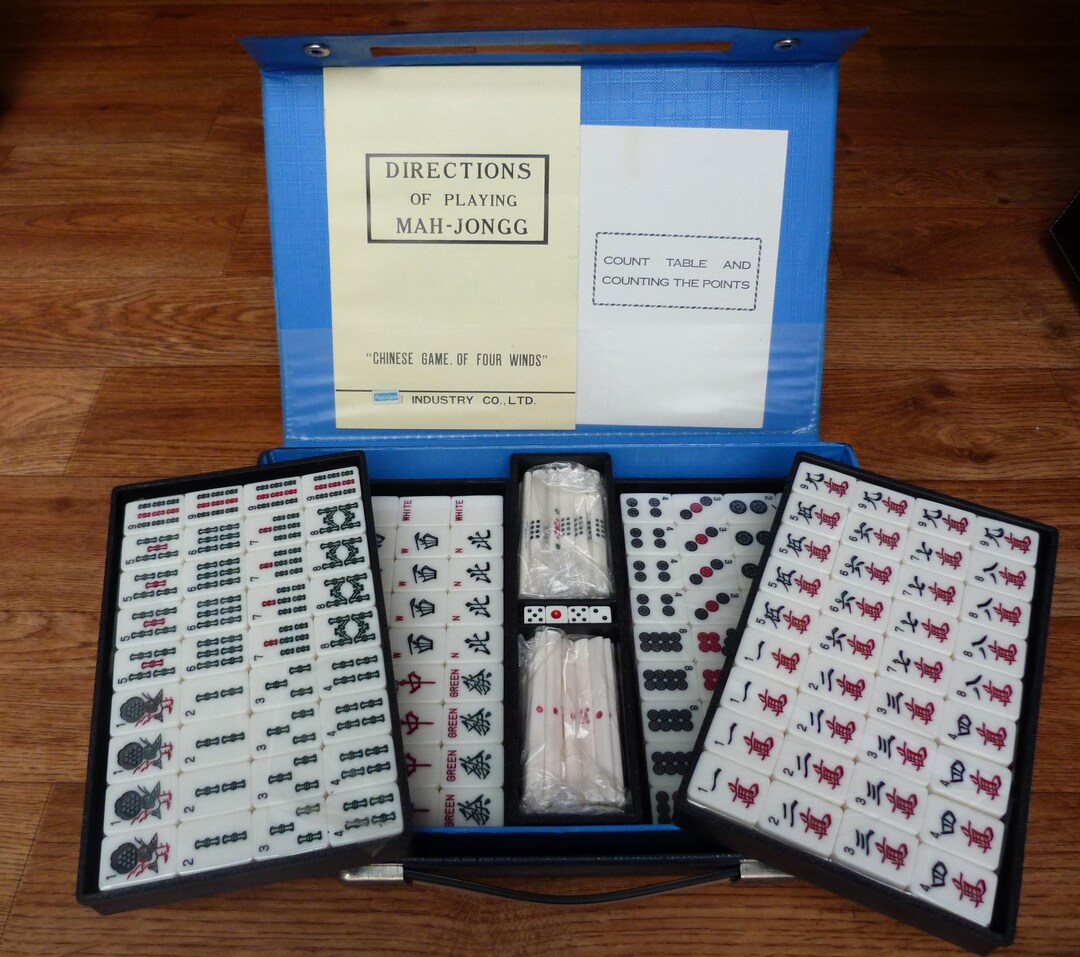 SEALED Vintage Mahjong Set in Carry Case Complete With 144 Bamboo ...
