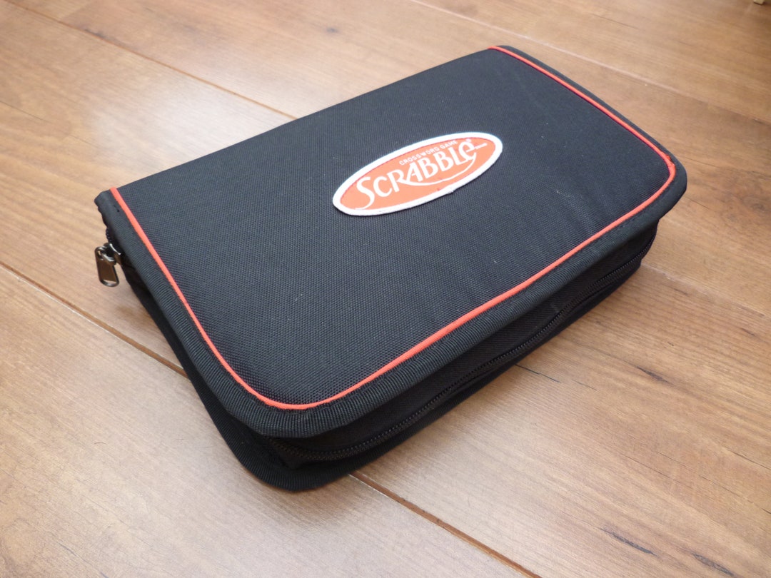 Vintage Travel Scrabble Folio Set, Push-in Tiles in Fabric Folding Zip ...