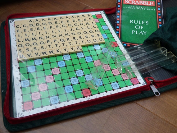 Vintage Travel Scrabble Set Peg Tiles and Board in Folding - Etsy