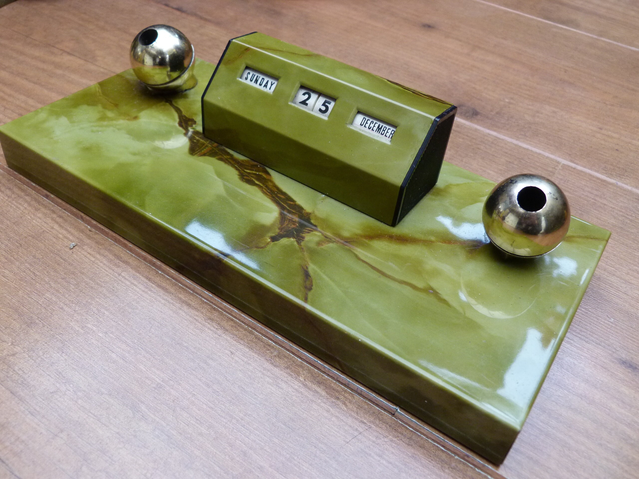 Vintage Perpetual Calendar With Pen Holders Desk Calendar on - Etsy