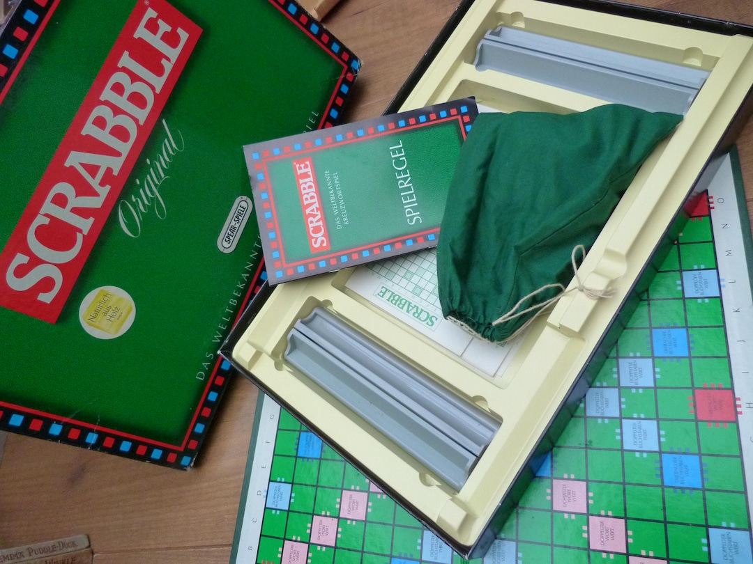 Vintage GERMAN Scrabble Set Complete Original Game With 102 Wooden ...