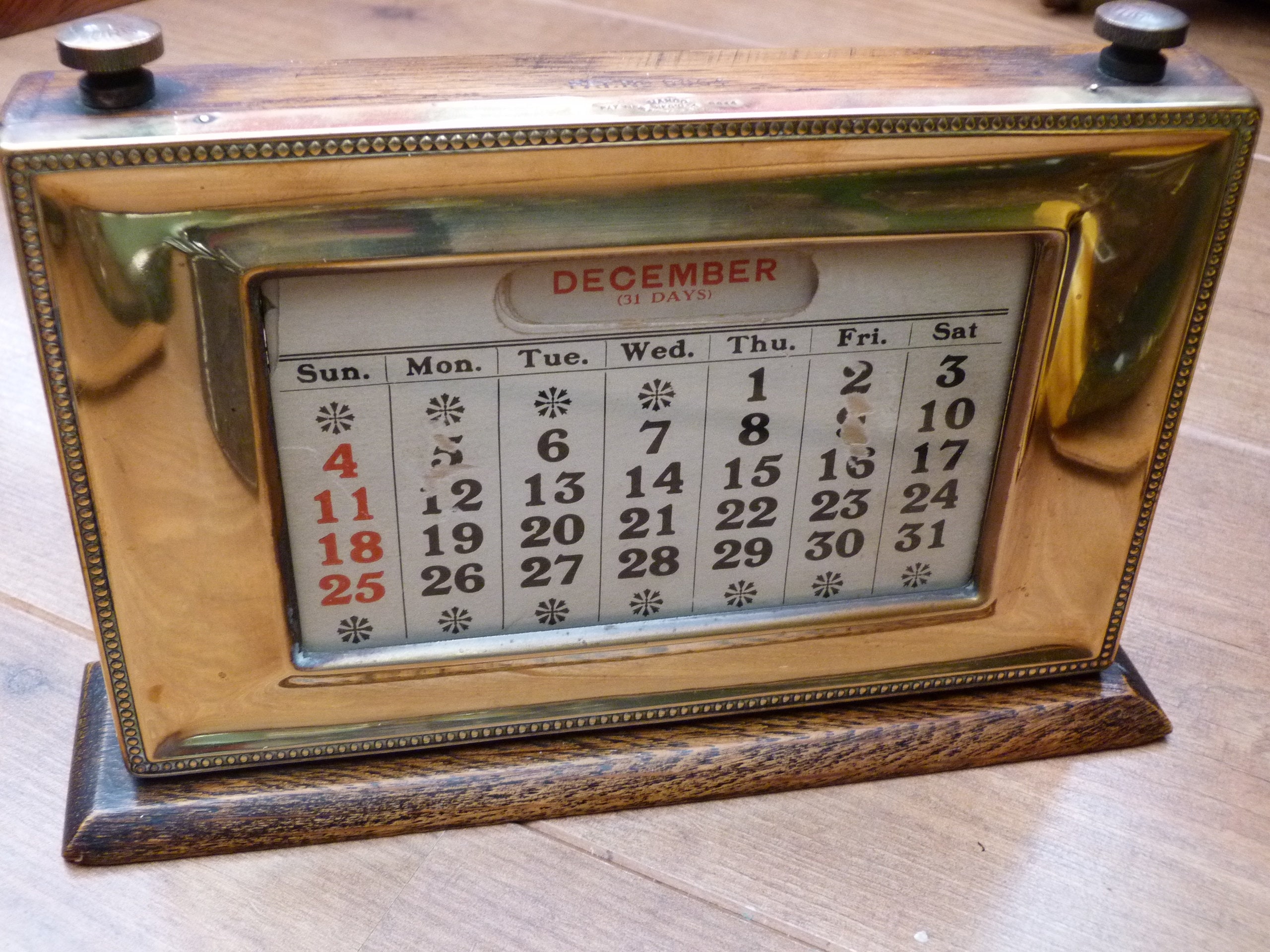 Vintage 1920s Perpetual Calendar Desk Calendar Oak and Metal - Etsy UK
