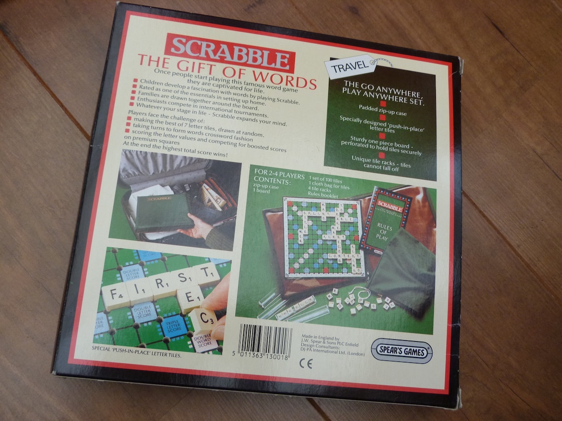 Vintage Travel Scrabble Set Peg Tiles and Board in Folding | Etsy