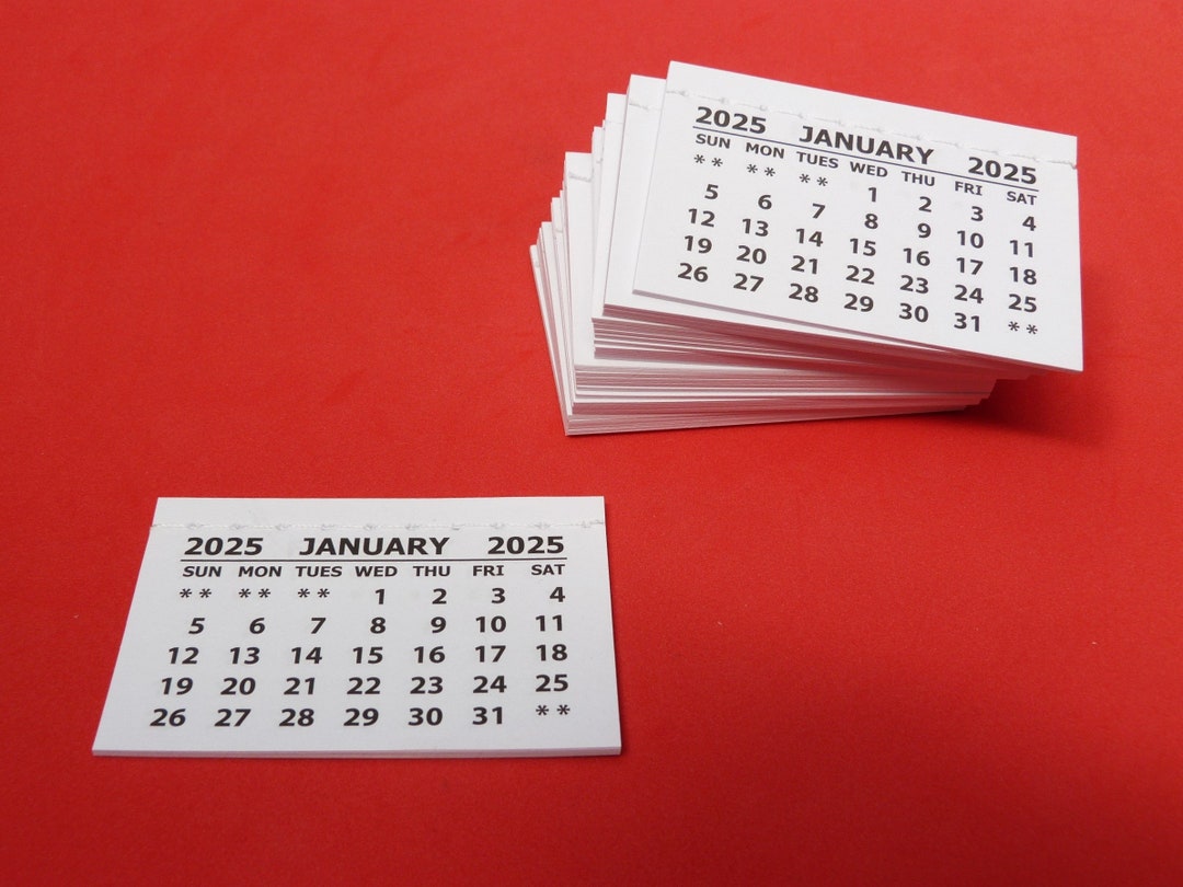 2025 Mini Calendar Tabs pack of 20, 50 or 100 Turn Your Pictures or ...