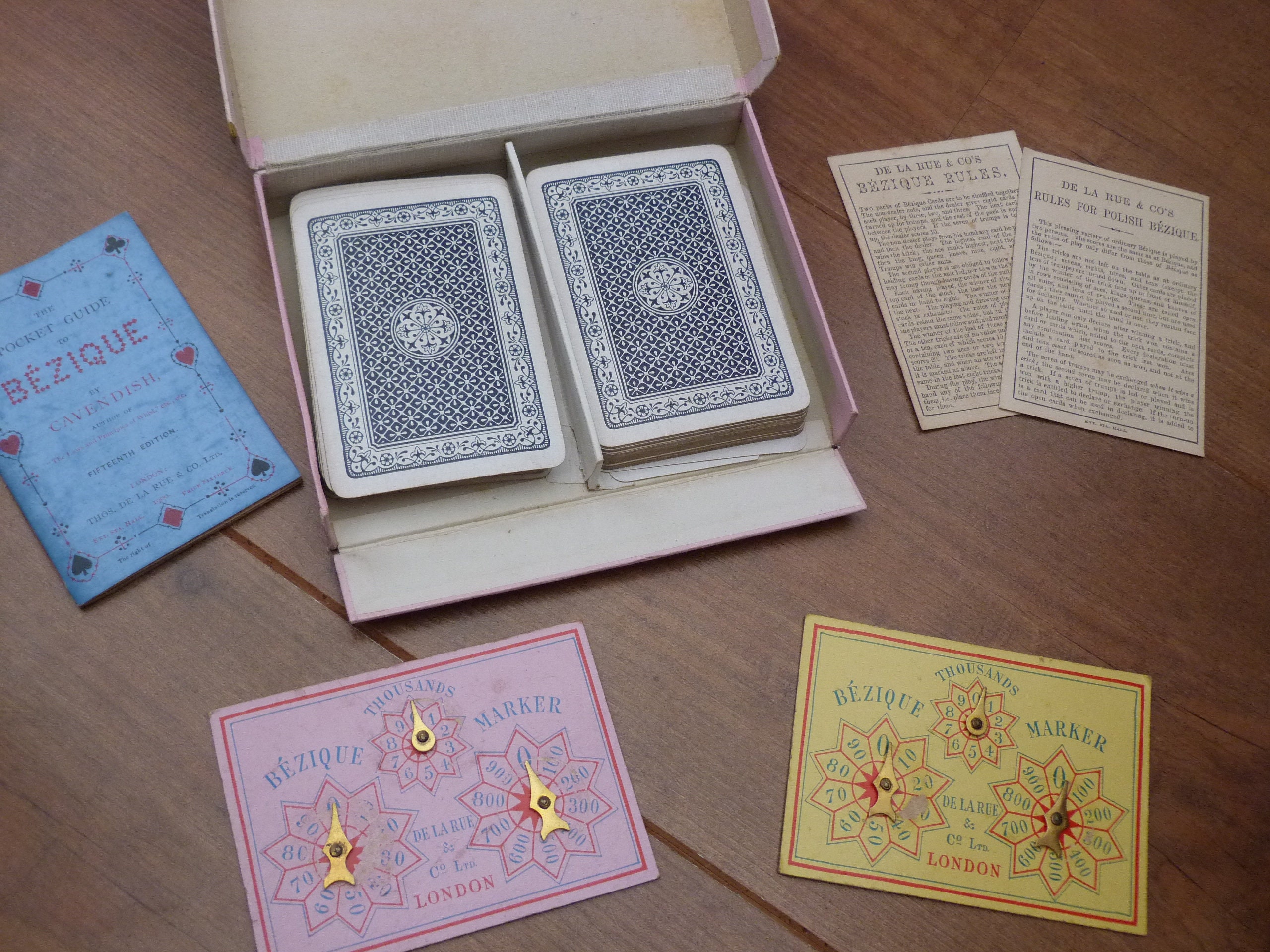 Vintage Bezique Game by Boots. Complete With 64 Wide Playing Cards, 2 ...