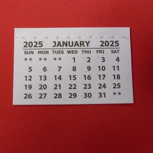 Mini 2025 Calendar Tab Insert With Sewn Binding 12 Page Small Calendar ...