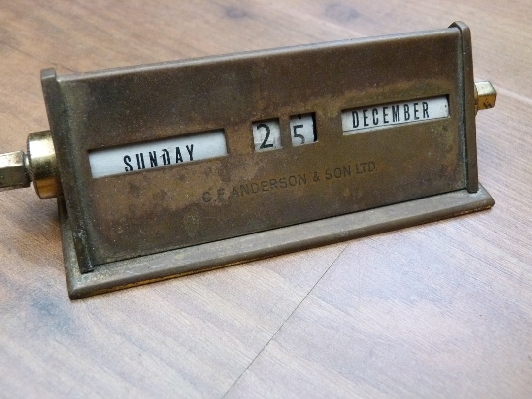 Vintage Perpetual Calendar Anderson & Son Desk Calendar Triangular ...