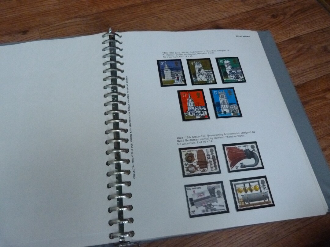 Great Britain Stamp Album Complete Commemorative Sets 1971-1980 With ...