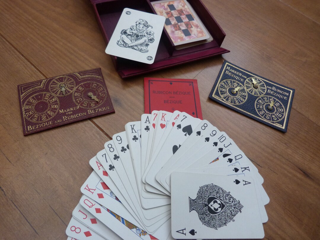 Vintage Bezique Game in Maroon Case by Wills 1933 Complete With 64 ...